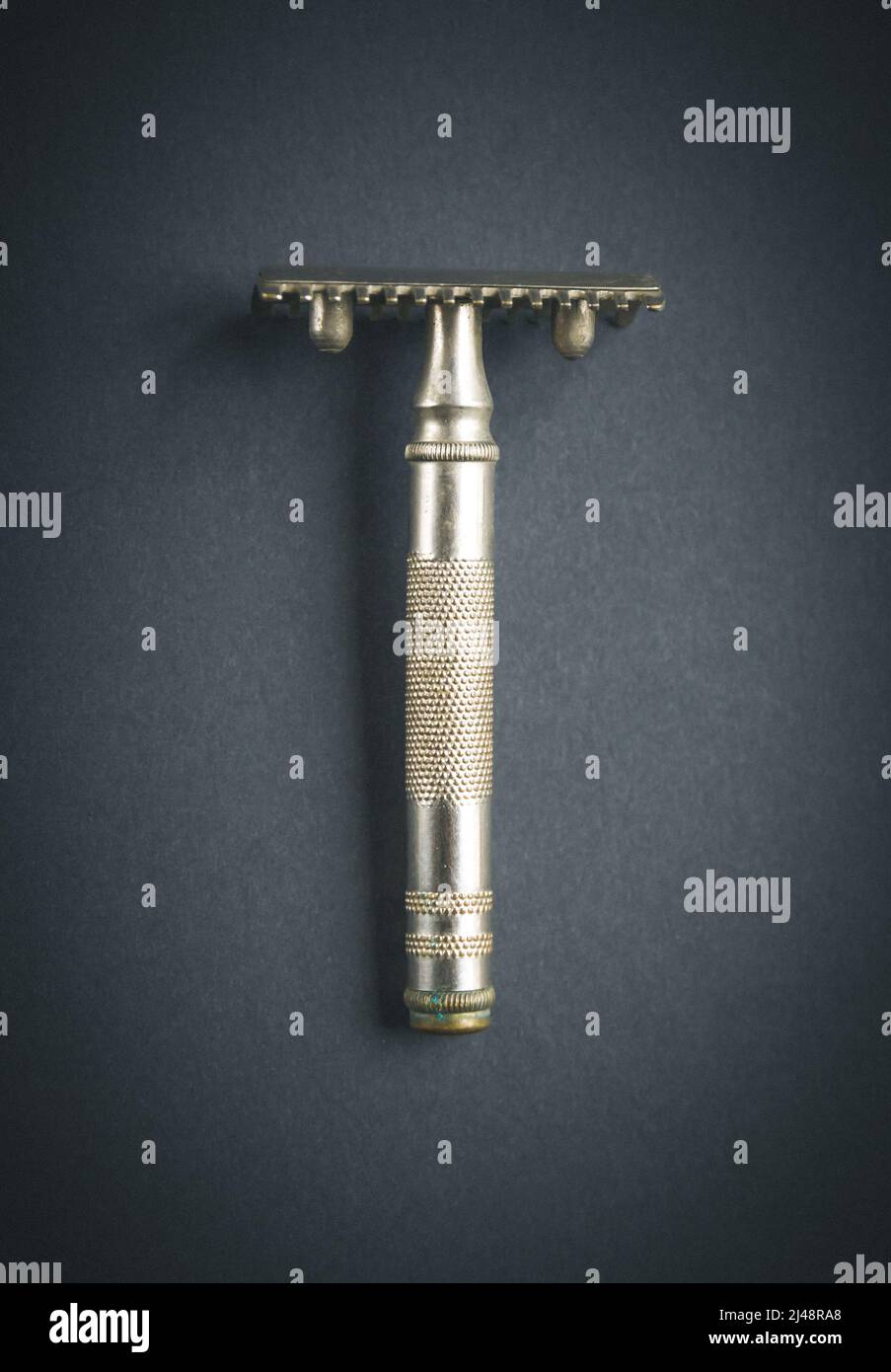 Old classic vintage shaver razor on a black background Stock Photo - Alamy