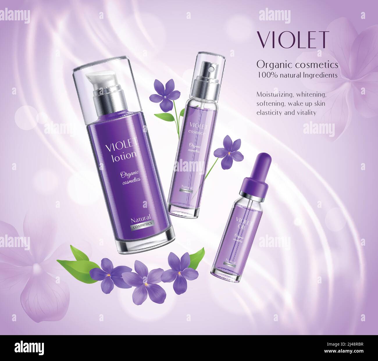 Organic cosmetics skincare products realistic advertisement poster with ...