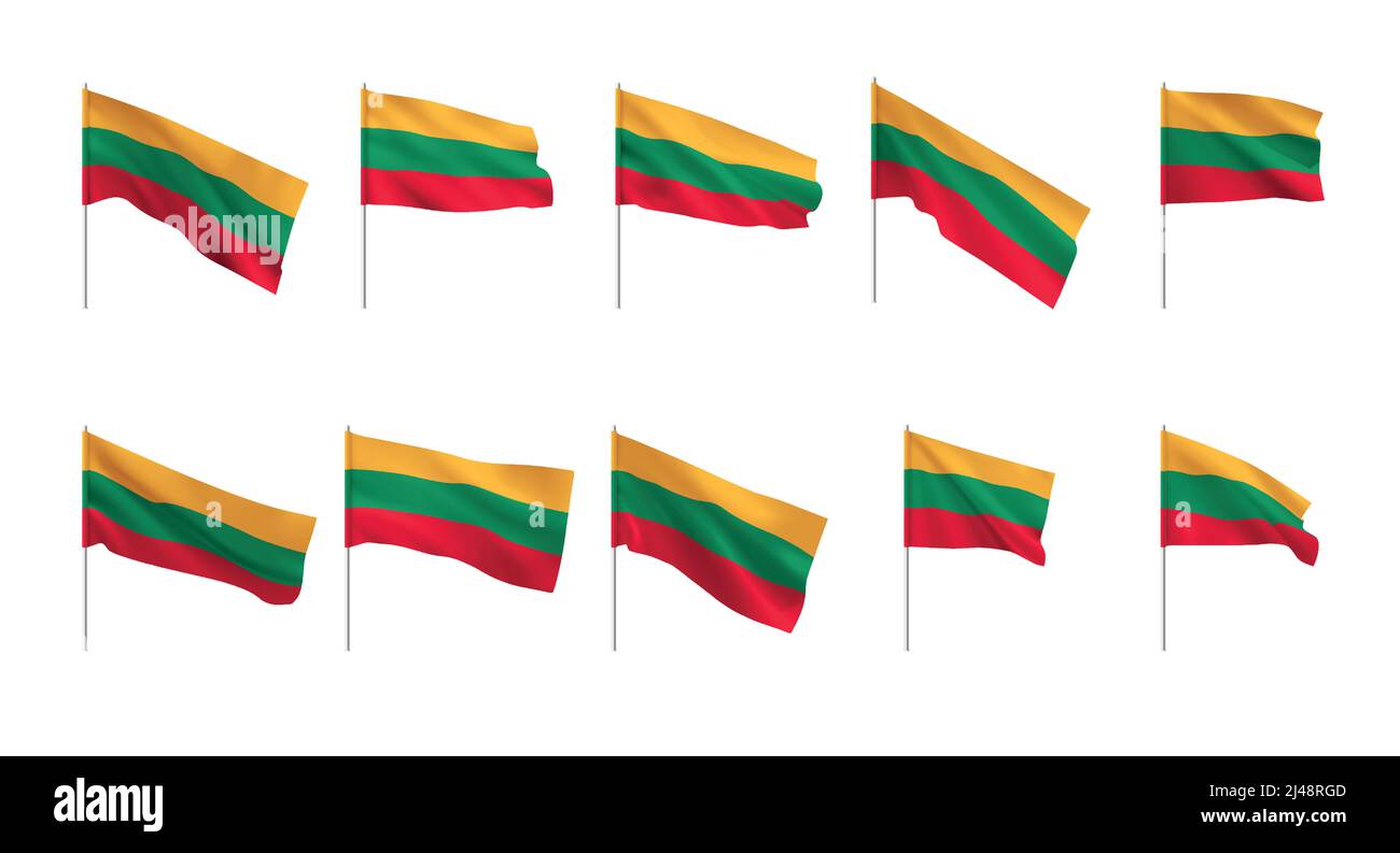 Lithuanian flags Cut Out Stock Images & Pictures - Alamy