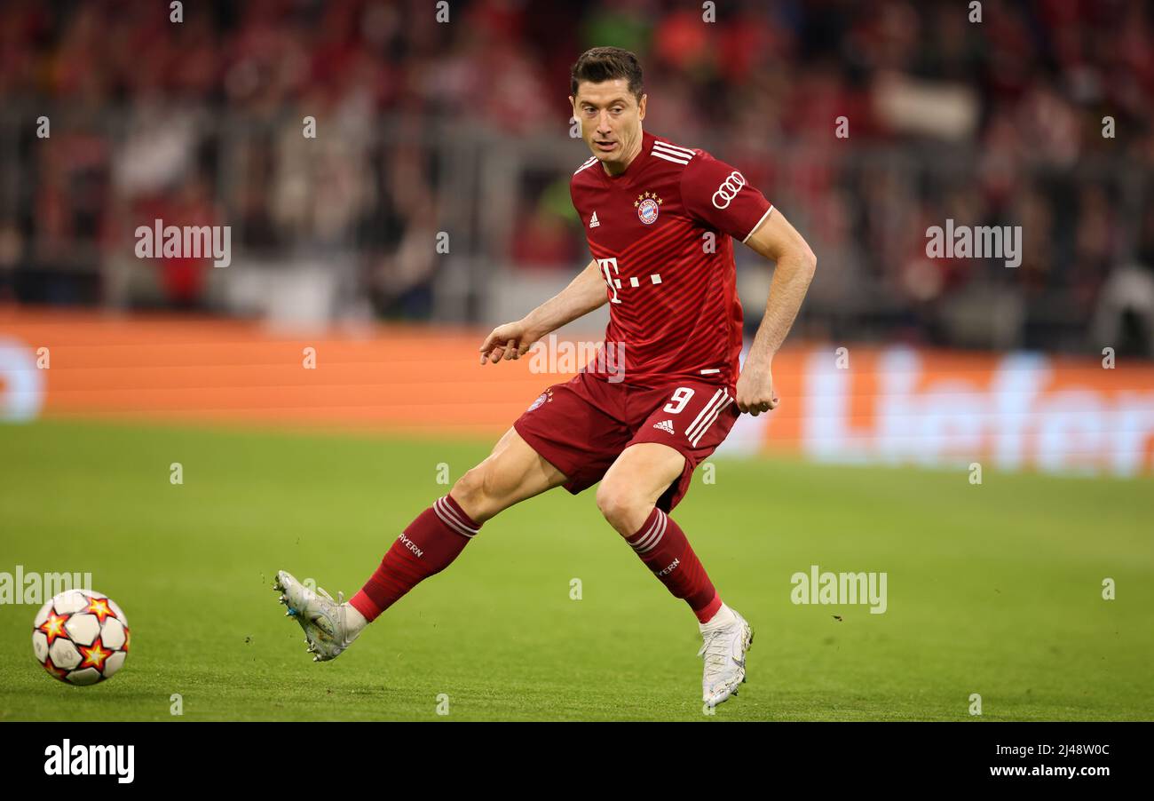 Robert Lewandowski of Bayern Muenchen MUNICH, GERMANY - APRIL 12: UEFA ...