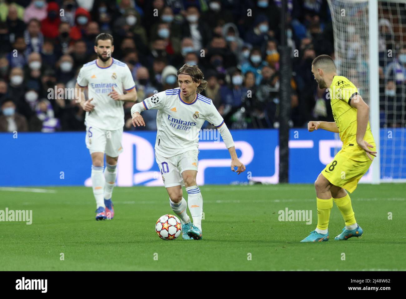 Luka Modric of Real Madrid and Mateo Kovacic of Chelsea during the UEFA ...
