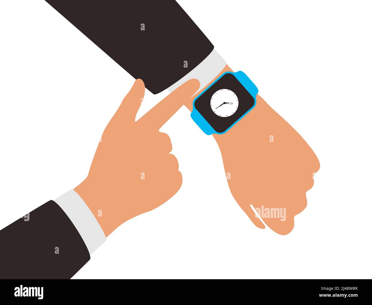 Man wearing fashion smart watch, vector illustration Stock Vector Image ...