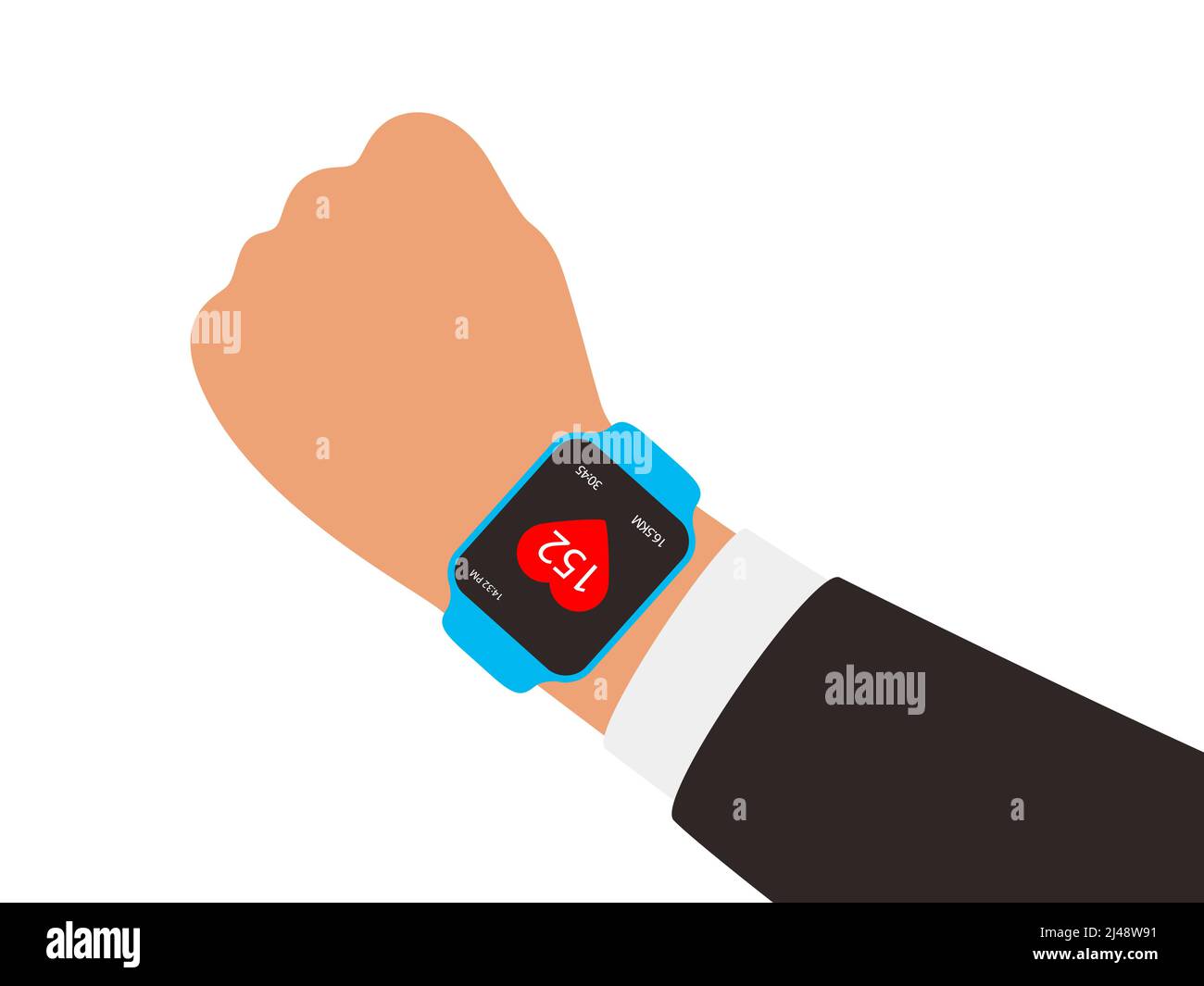 Man wearing fashion smart watch, vector illustration Stock Vector Image ...