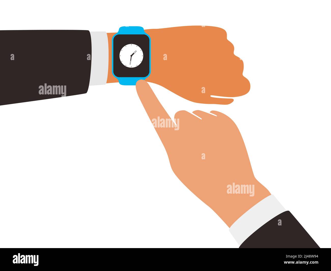 Man wearing fashion smart watch, vector illustration Stock Vector Image ...