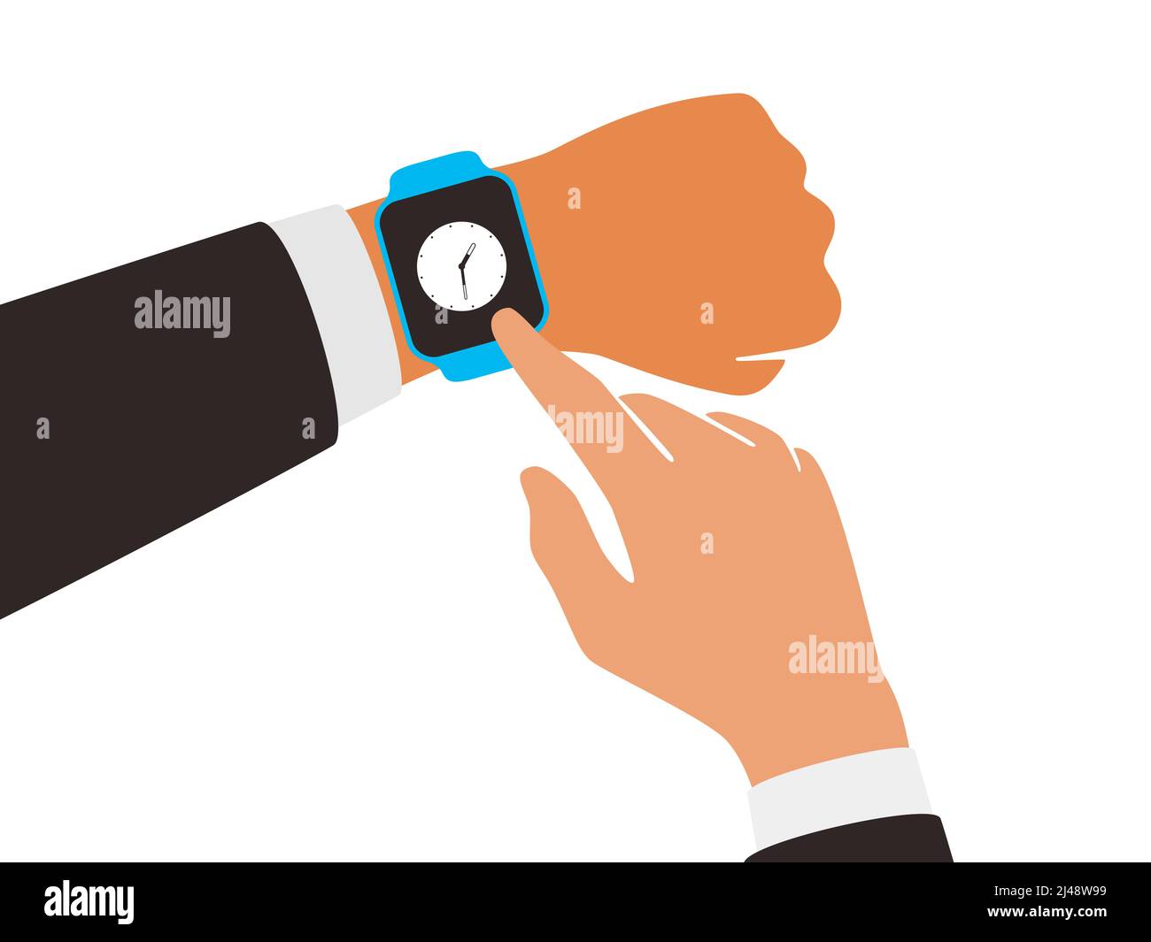 Man wearing fashion smart watch, vector illustration Stock Vector Image ...