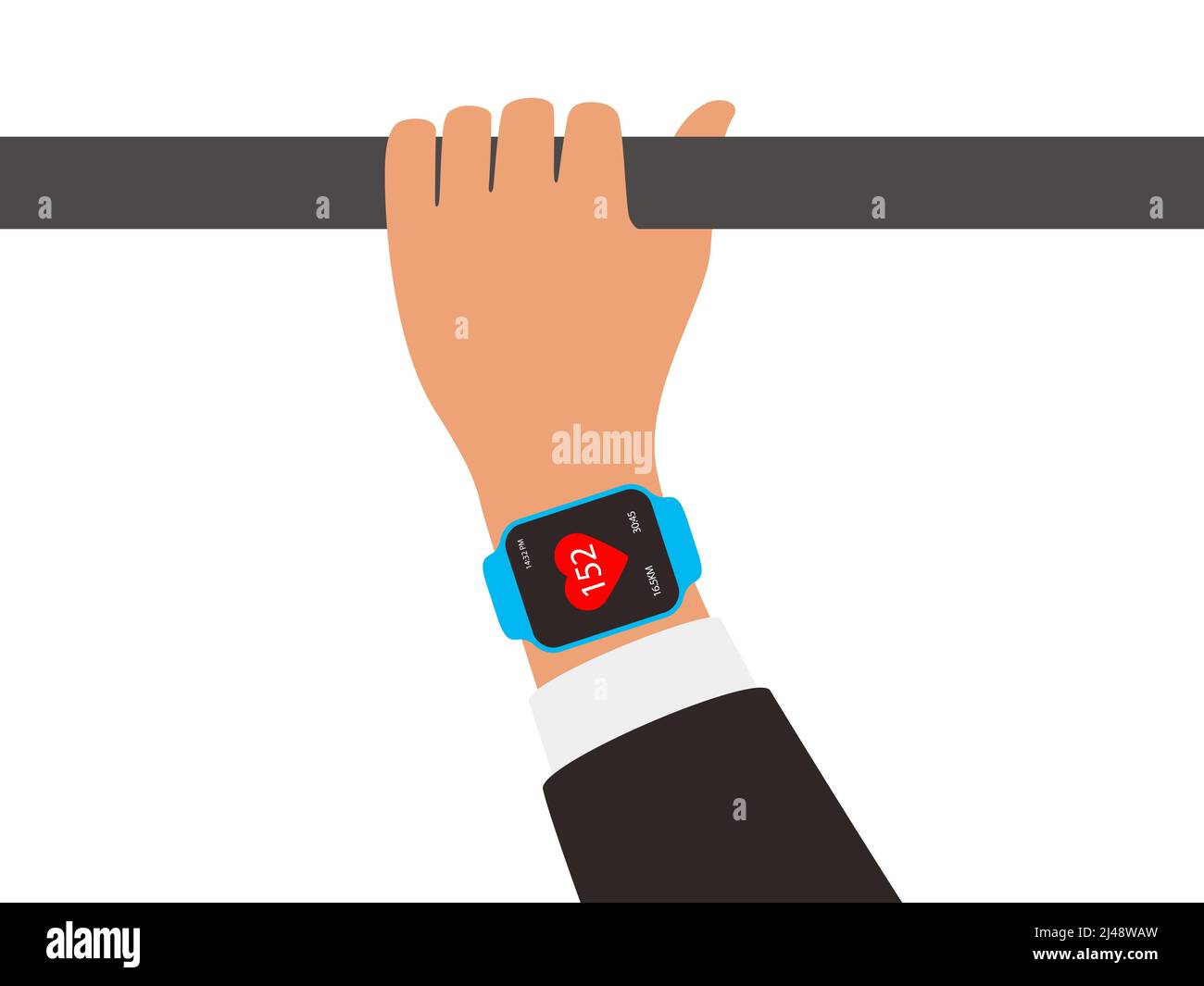 Man wearing fashion smart watch, vector illustration Stock Vector Image ...