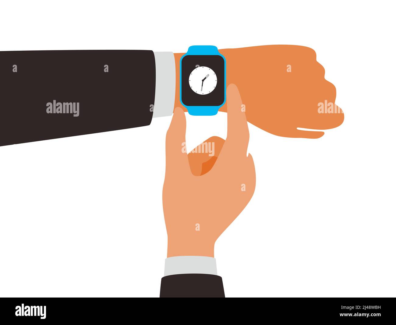 Man wearing fashion smart watch, vector illustration Stock Vector Image ...