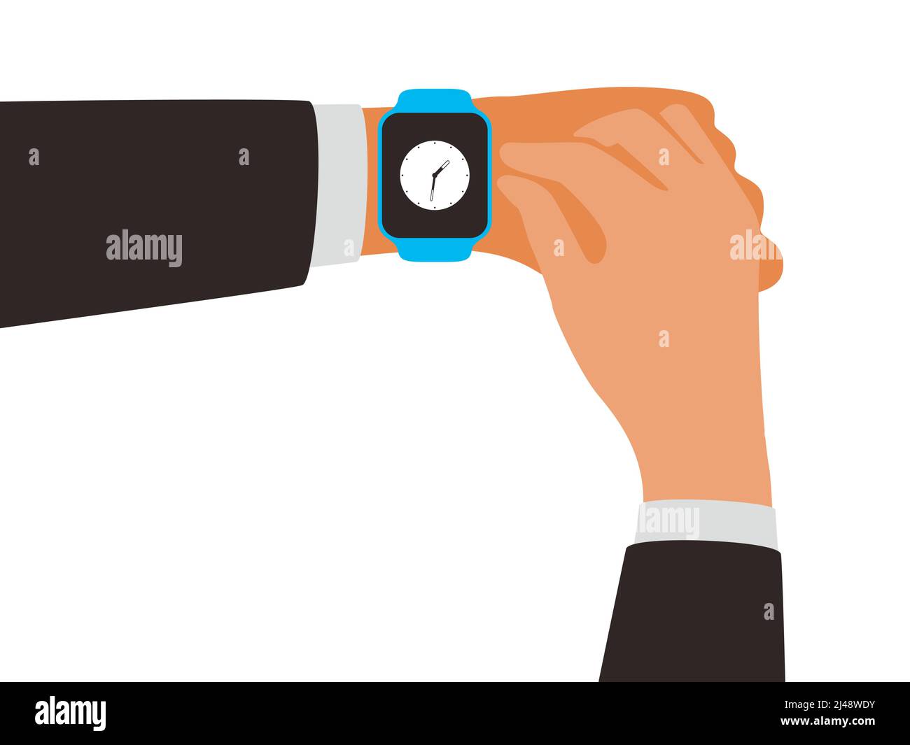 Man wearing fashion smart watch, vector illustration Stock Vector Image ...