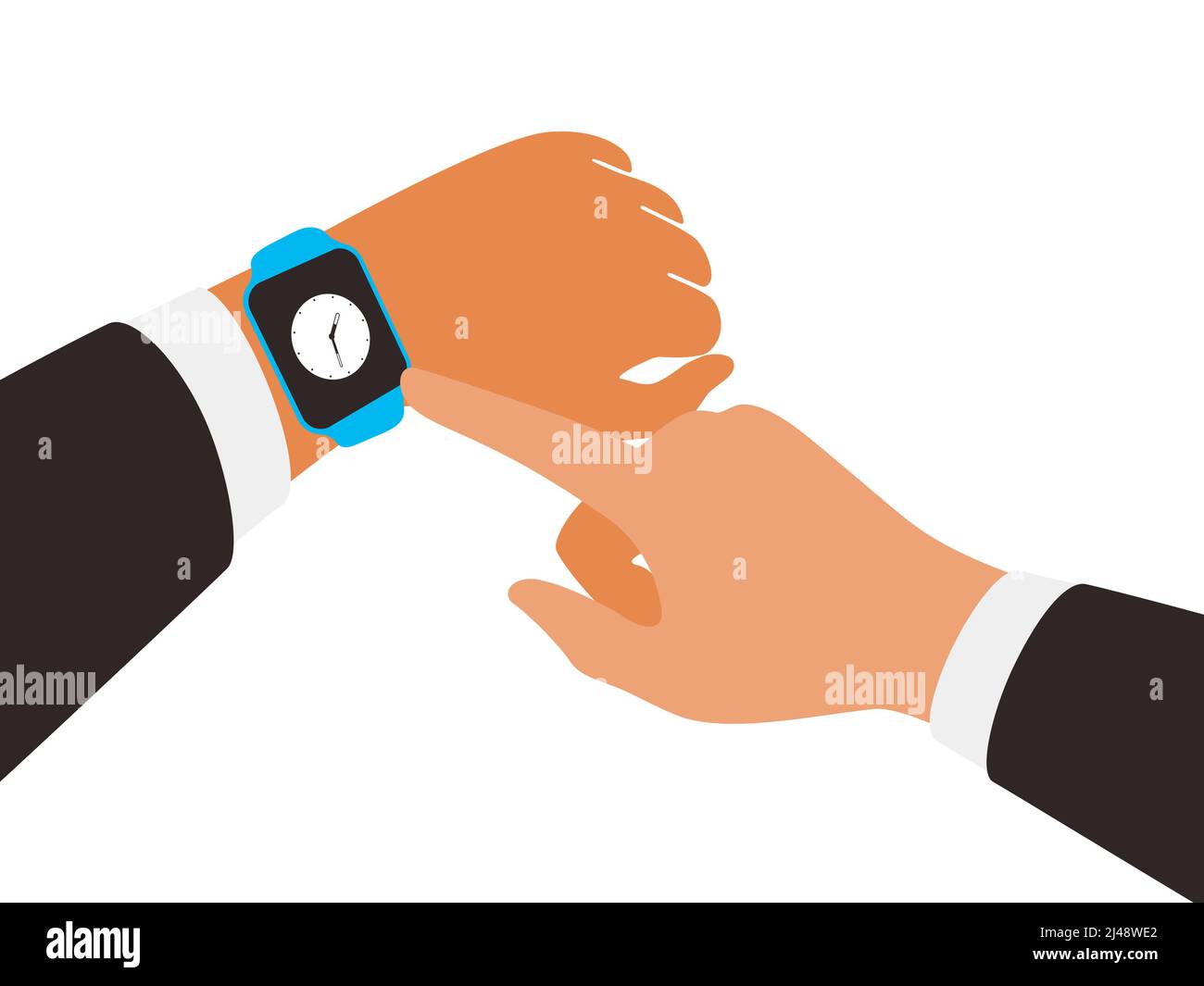 Man wearing fashion smart watch, vector illustration Stock Vector Image ...