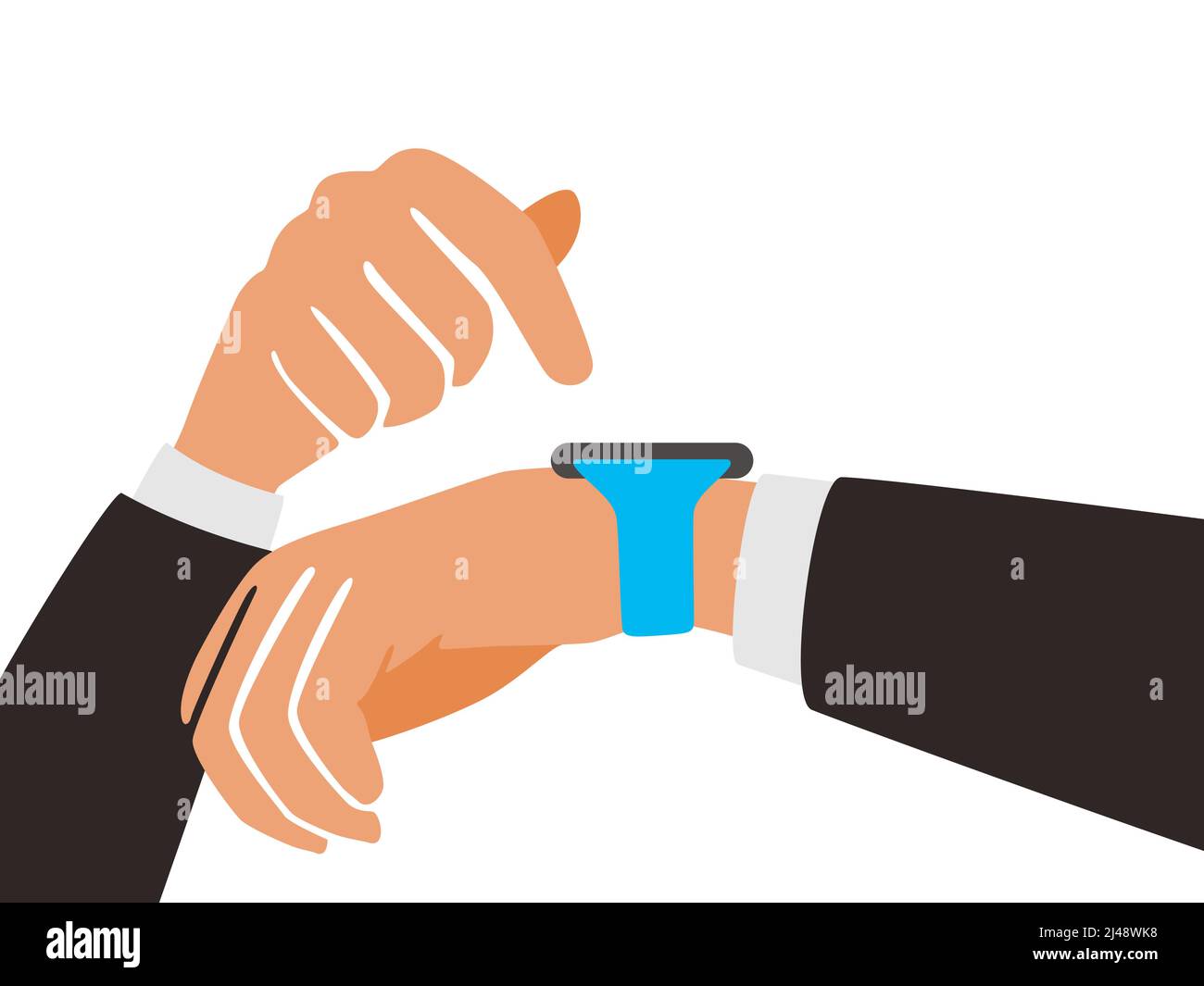 Man wearing fashion smart watch, vector illustration Stock Vector Image ...