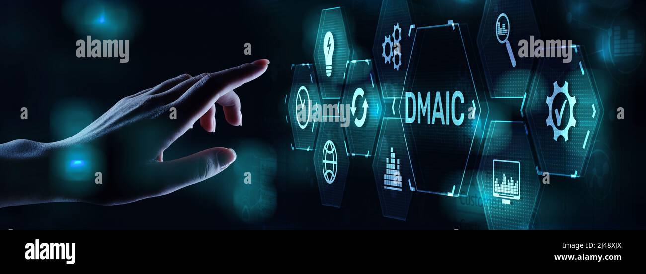 DMAIC SIx sigma lean manufacturing development technology concept Stock ...