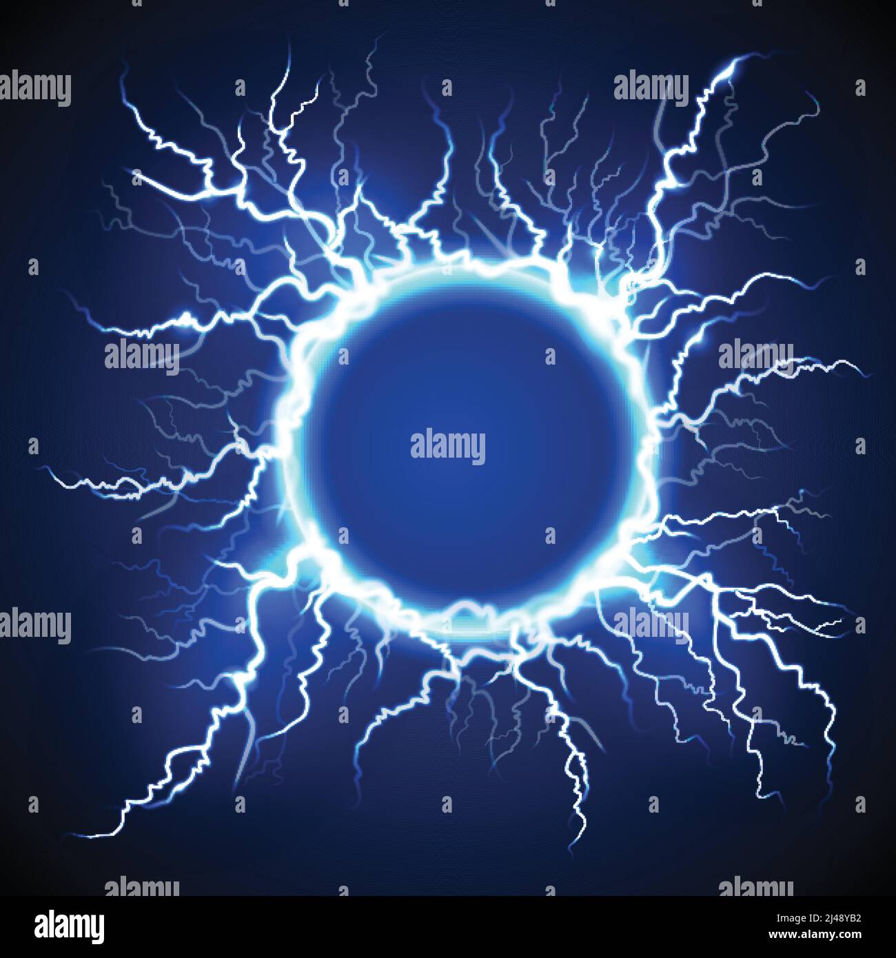 Luminous electric circle lightning atmospheric phenomenon realistic ...