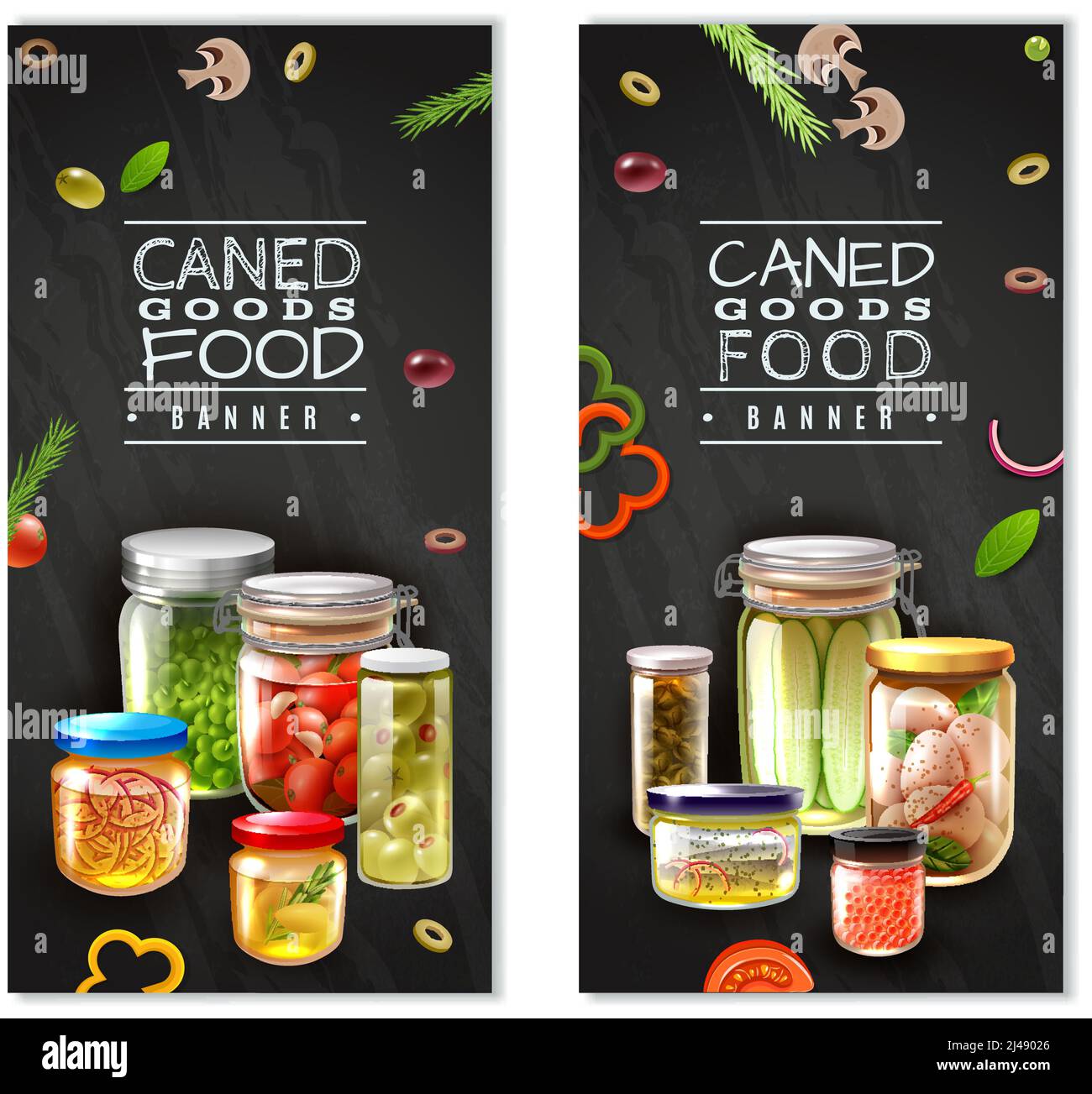 Vertical food banner glass Stock Vector Images - Alamy