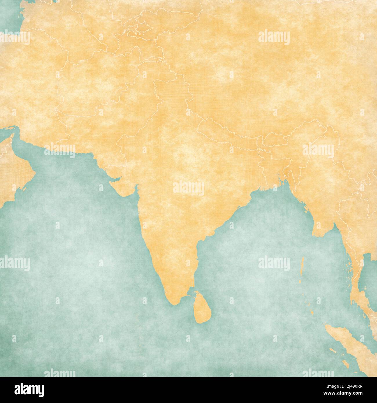 South Asia Blank Map Political Map Of South Asia And Middle East