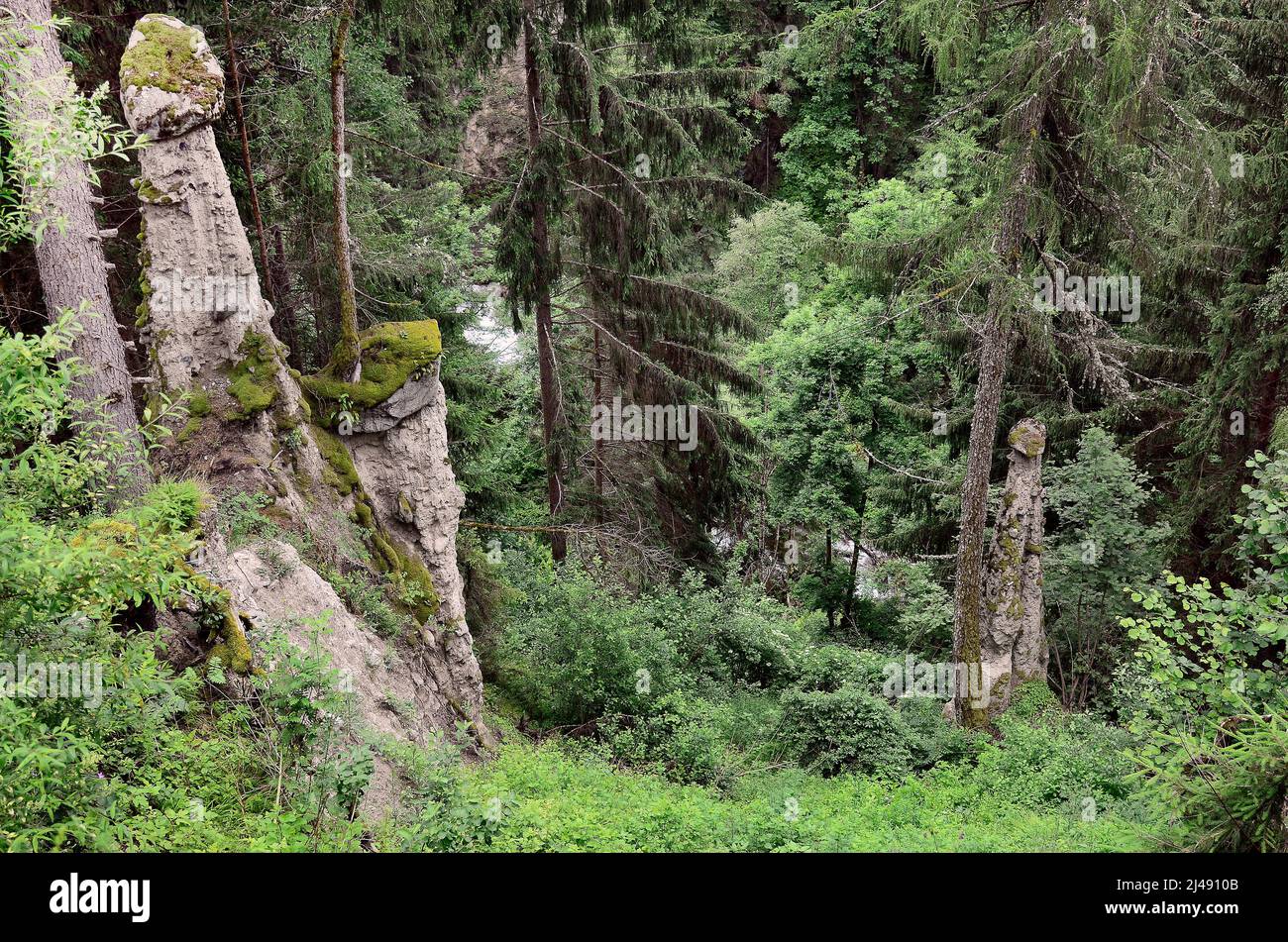 Austria, Tyrol, earth pyramids in Pitztal valley Stock Photo - Alamy
