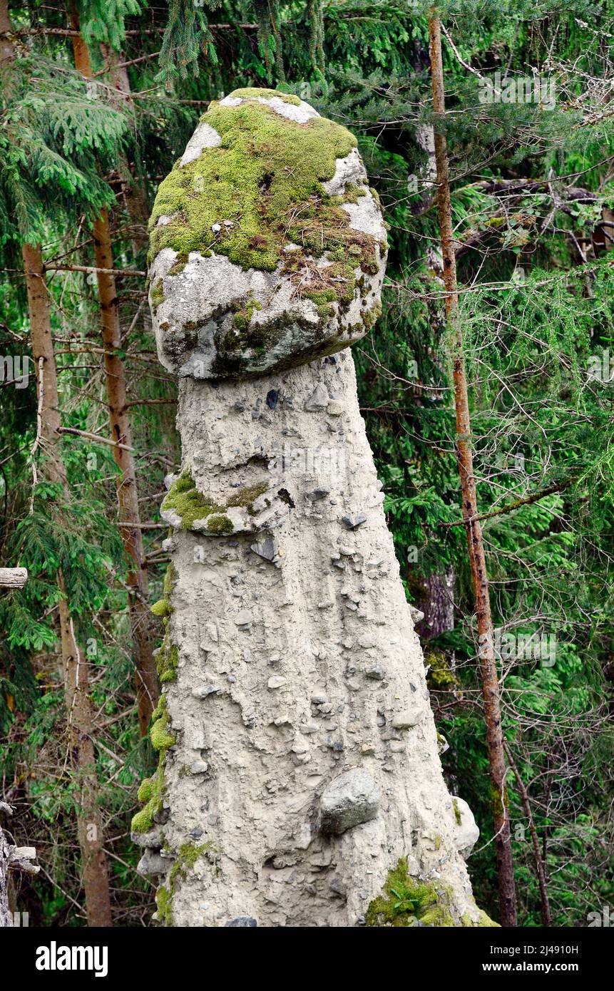 Austria, Tyrol, earth pyramids in Pitztal valley Stock Photo - Alamy
