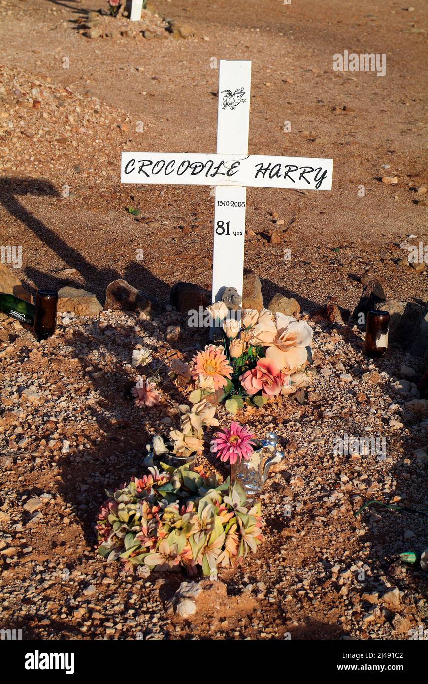 Australia, grave of Crocodile Harry - a well known strange person and ...