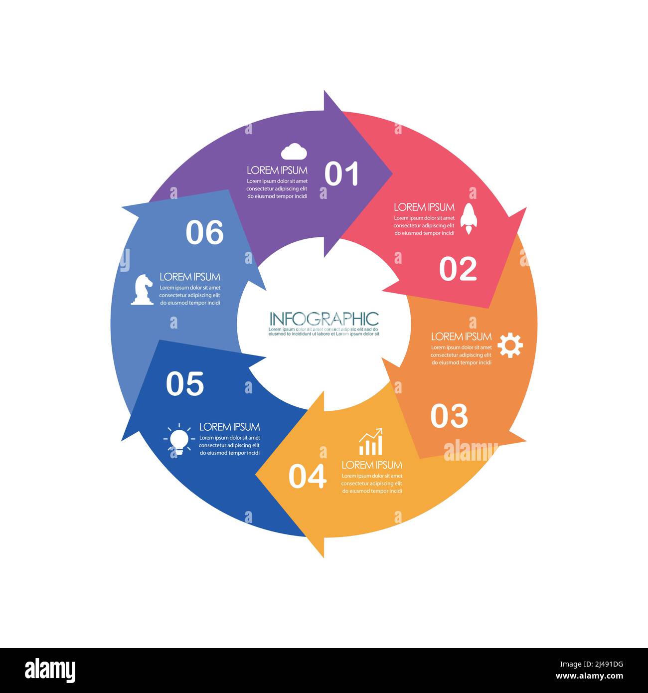 Circle presentation and chart infographic with arrow symbol. Business ...