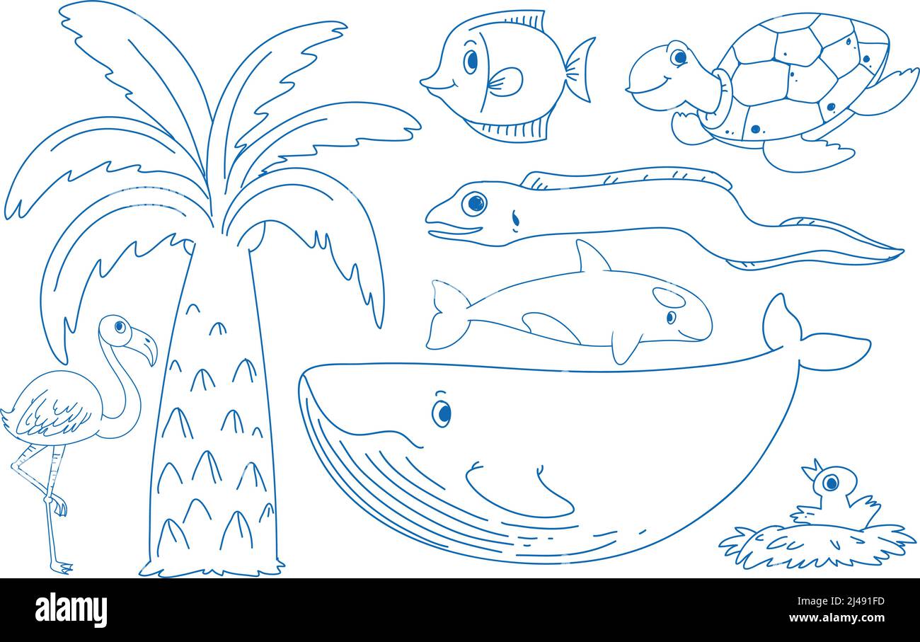 Set of simple children hand drawing objects illustration Stock Vector ...