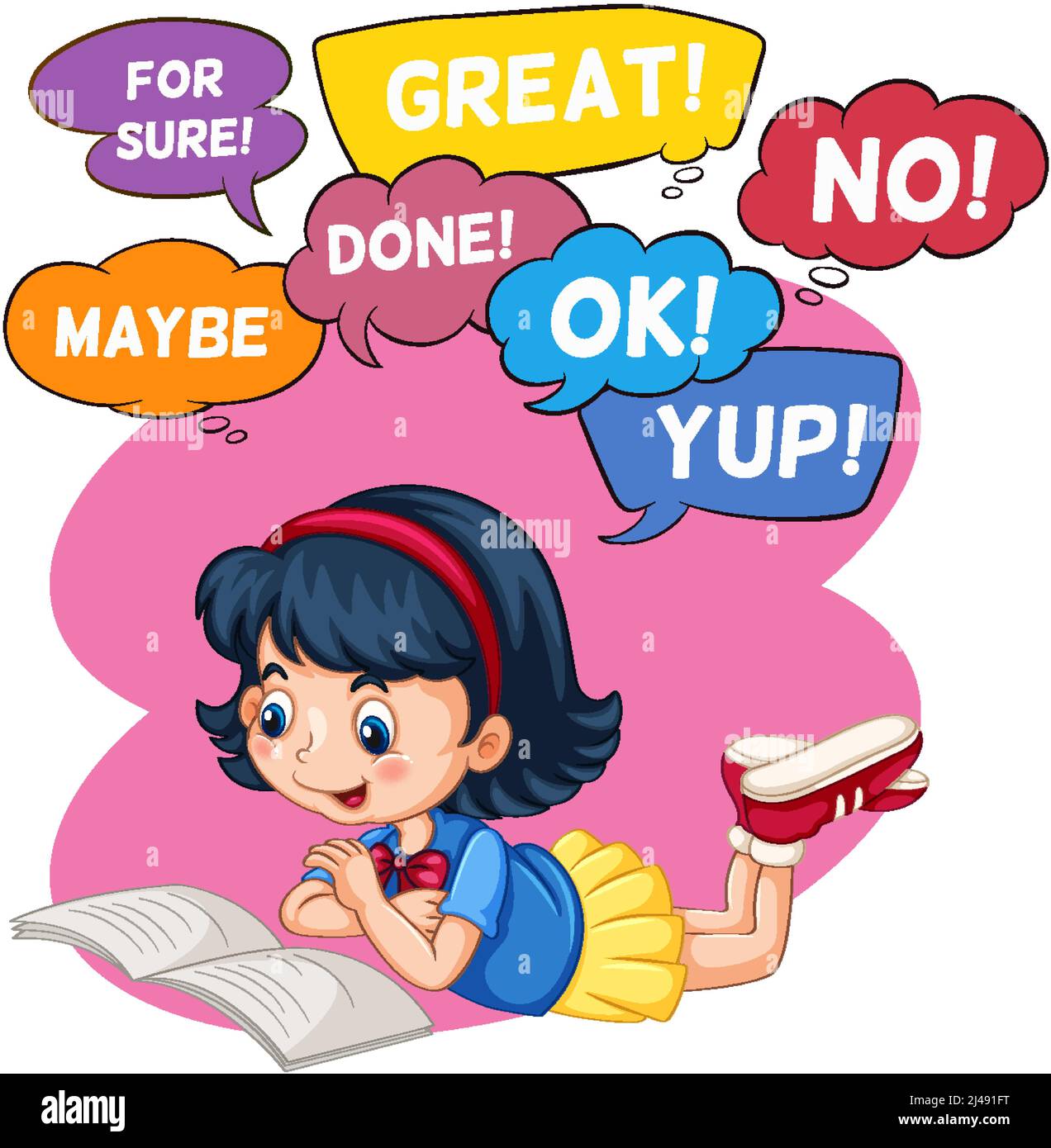 Girl with many thoughts illustration Stock Vector Image & Art - Alamy