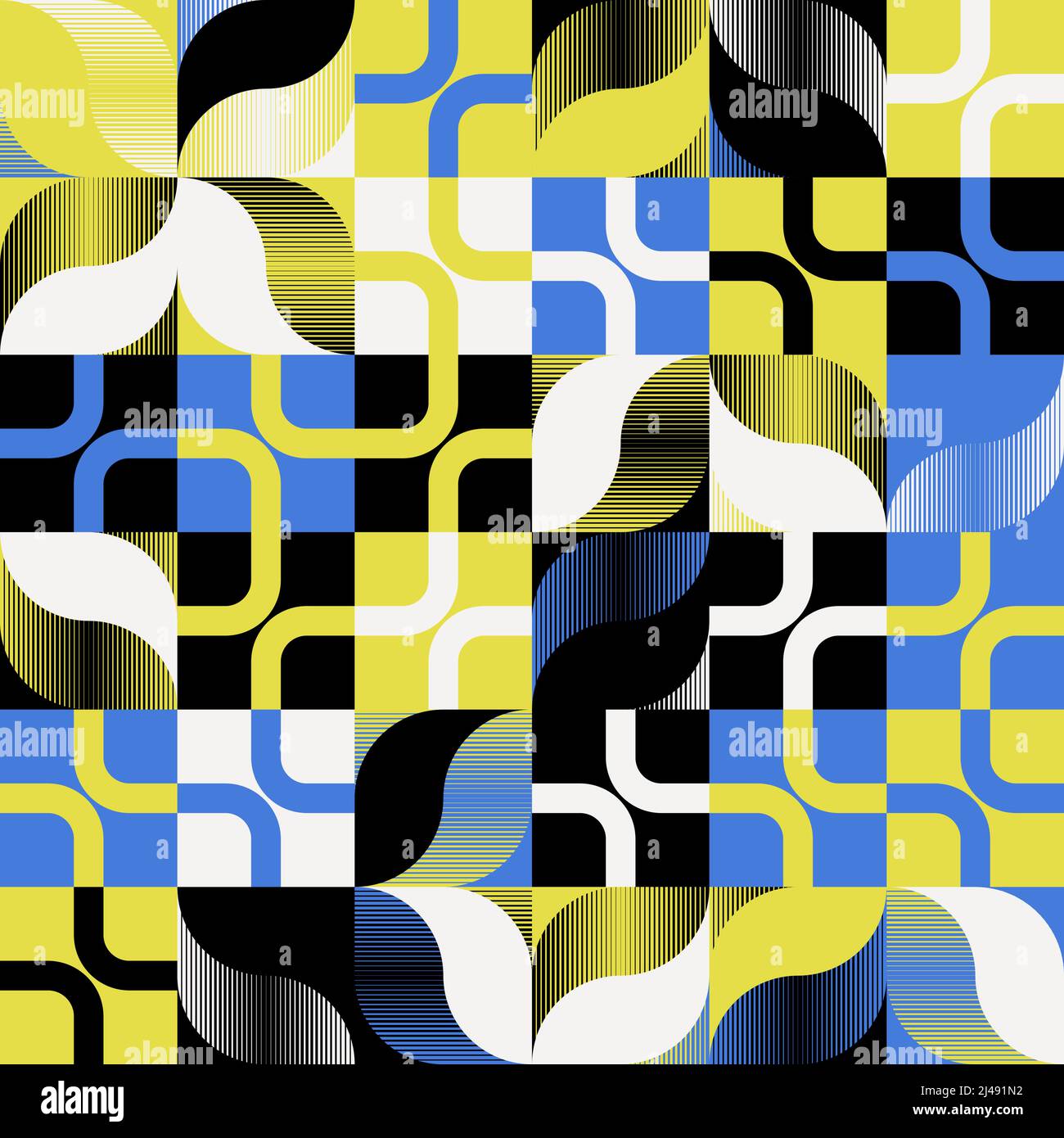 Line Art abstract vector pattern artwork made with various geometric ...