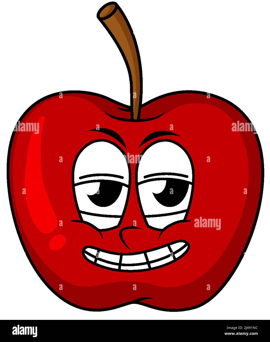Red apple with happy face illustration Stock Vector Image & Art - Alamy