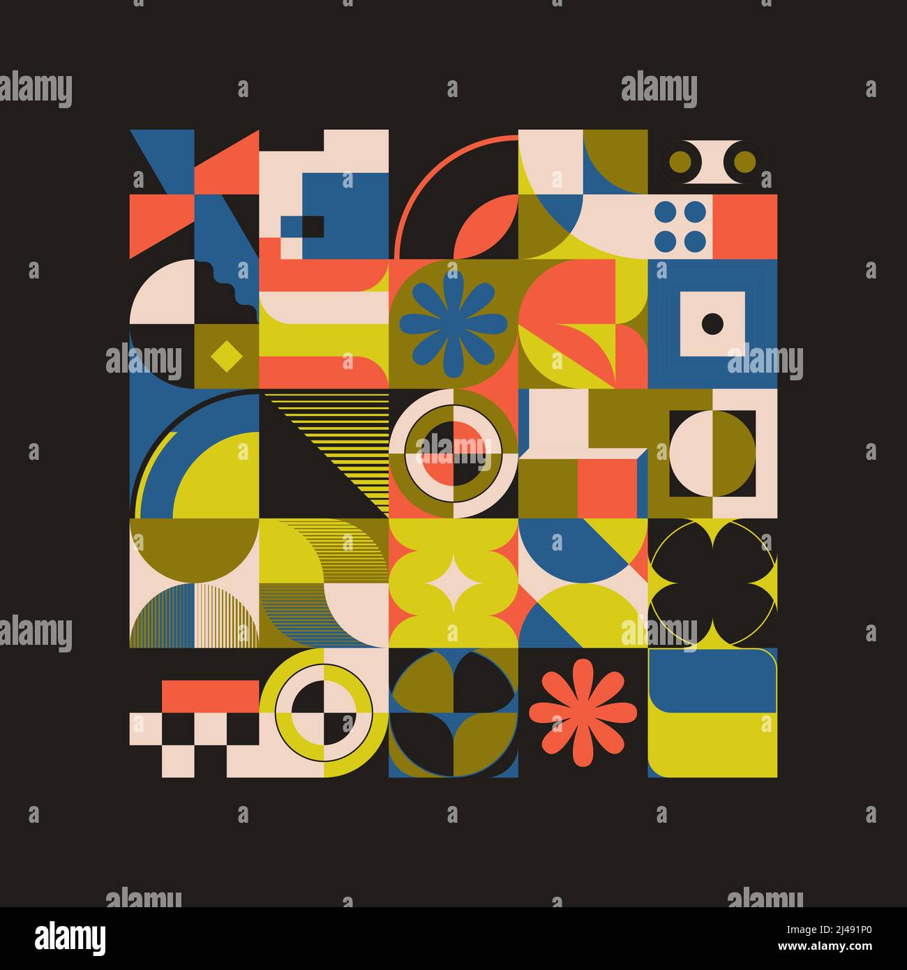 Abstract pattern graphics design inspired by modernism aesthetics arts ...