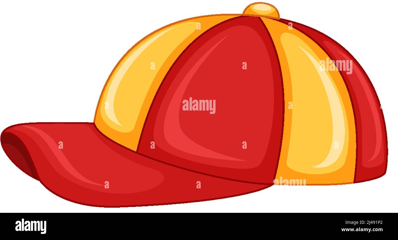 Hat in red and yellow color illustration Stock Vector Image & Art - Alamy