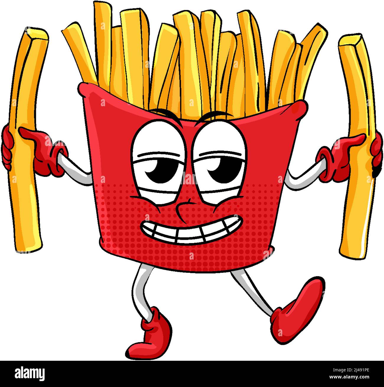 Frenchfries with happy face illustration Stock Vector Image & Art - Alamy