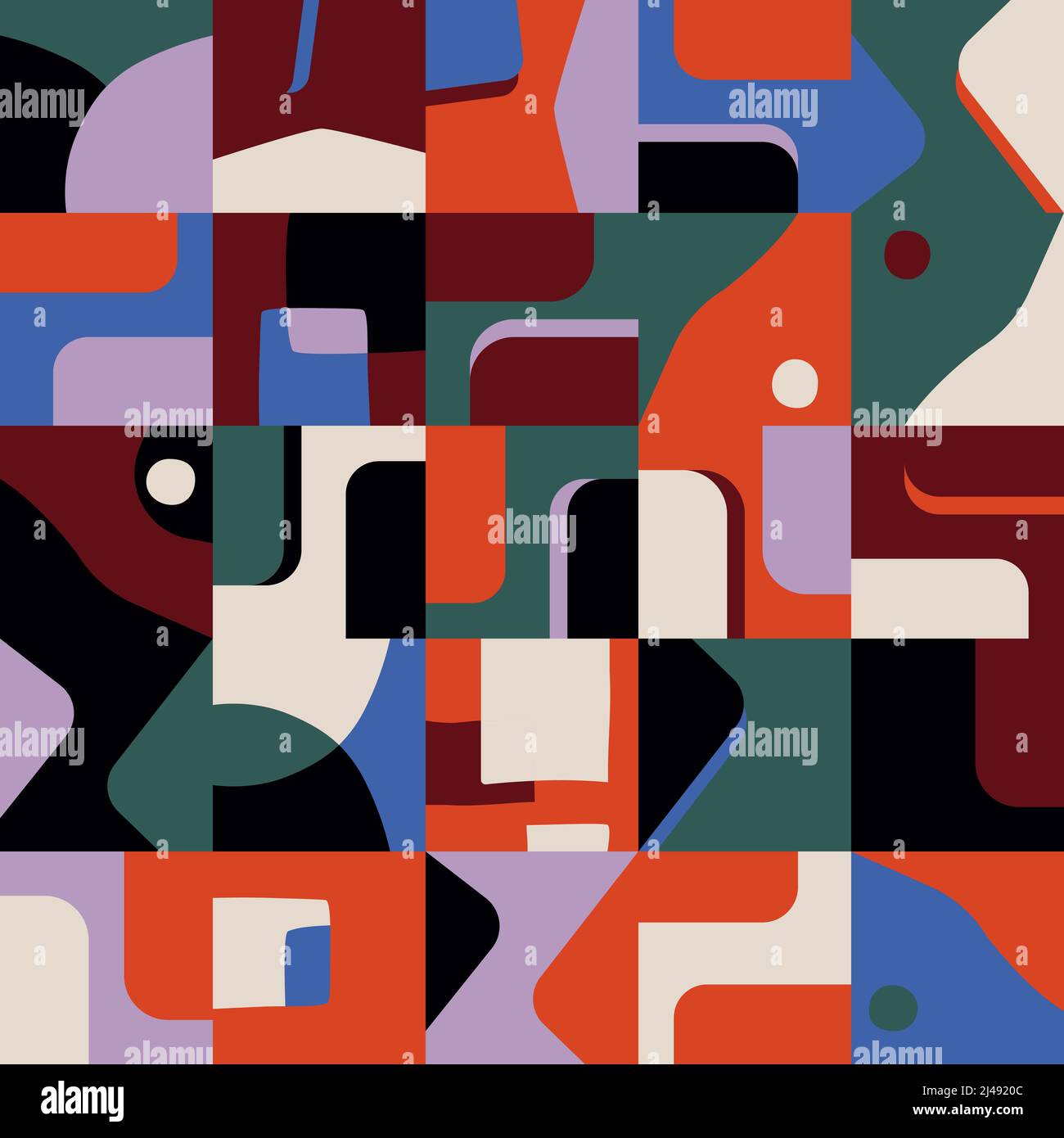 Decorative Art inspired by Mid Century movement design made with ...