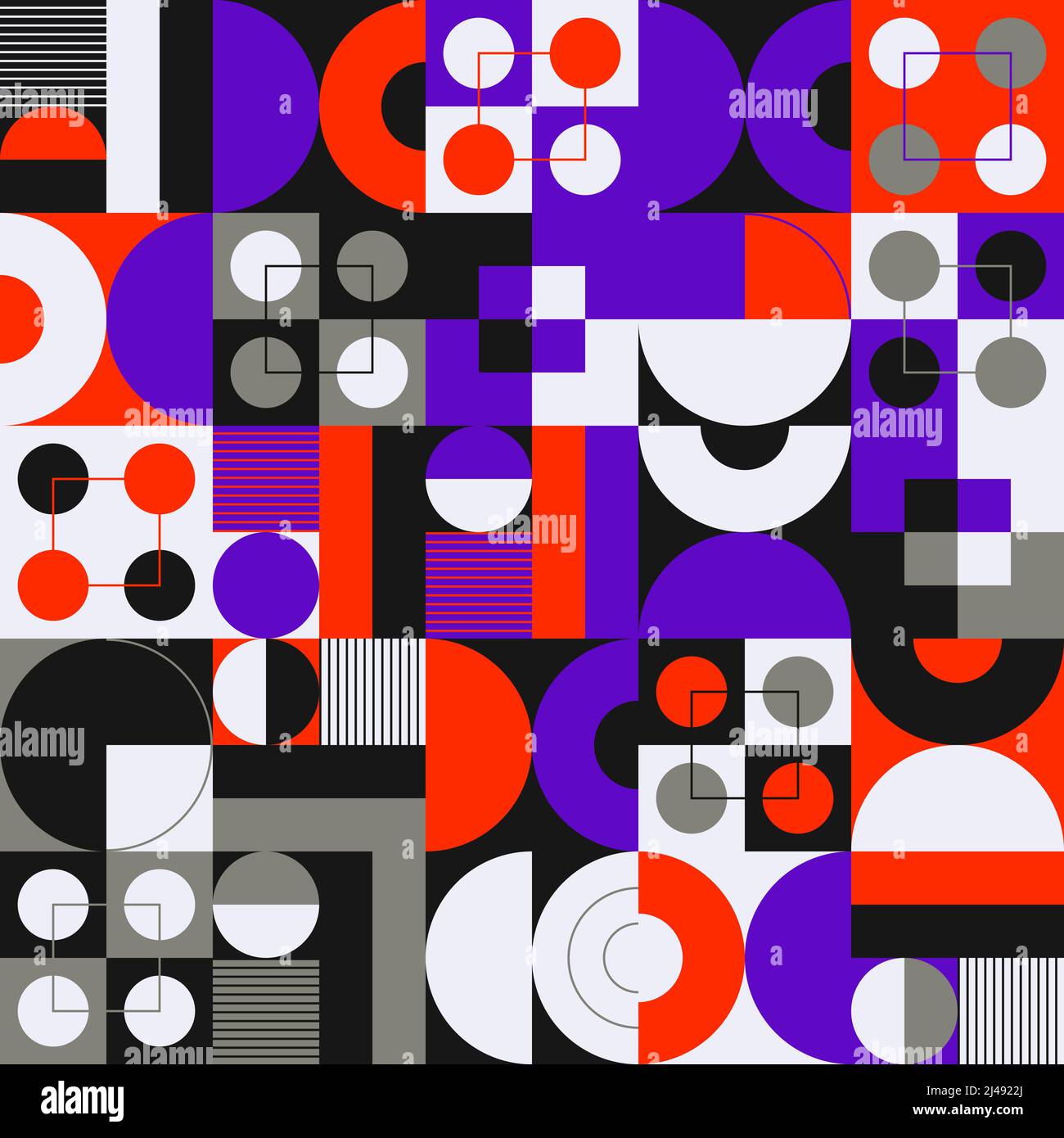 Brutalist Art inspired vector pattern artwork made with abstract ...