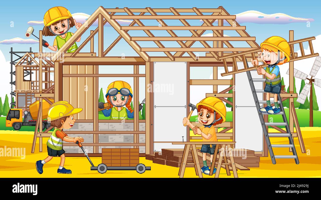 Construction Site Workers Clipart