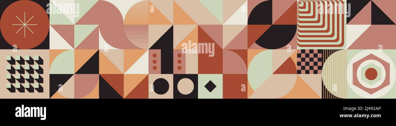 Scandi Art collage graphics pattern made with vector abstract forms and ...