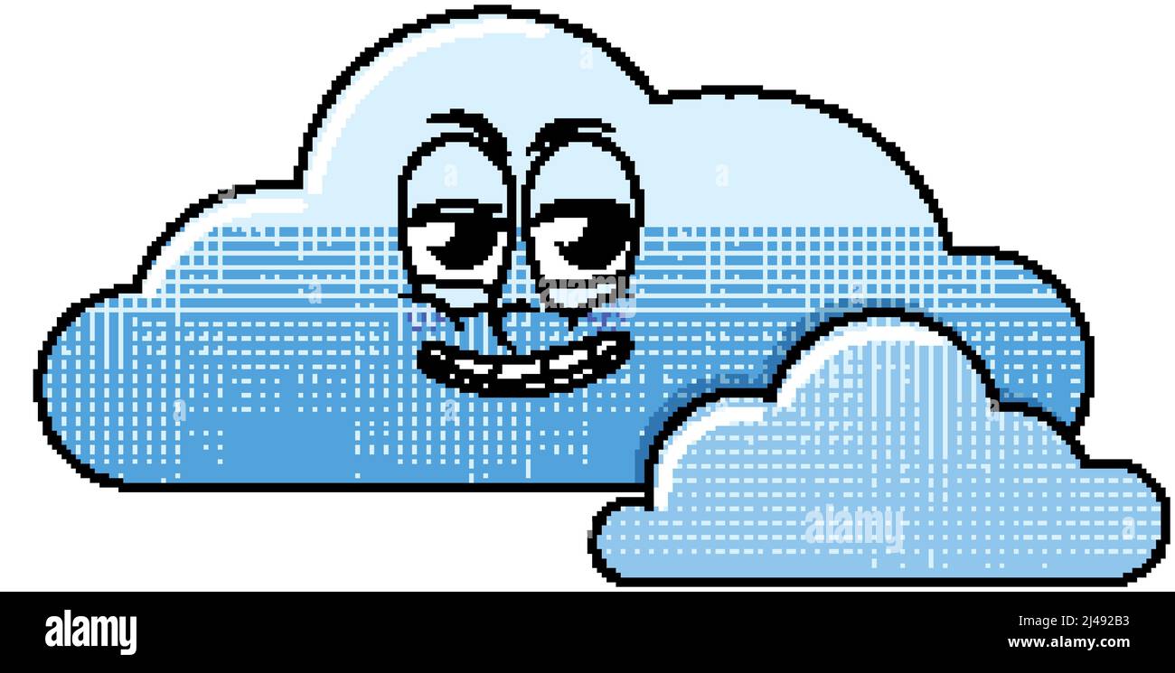 A cloud cartoon character on white background illustration Stock Vector ...