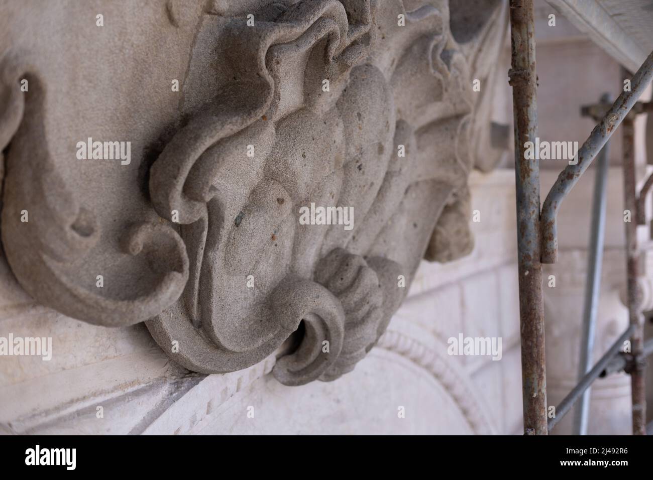 a restoration of an ancient Italian structure with patterns and columns ...