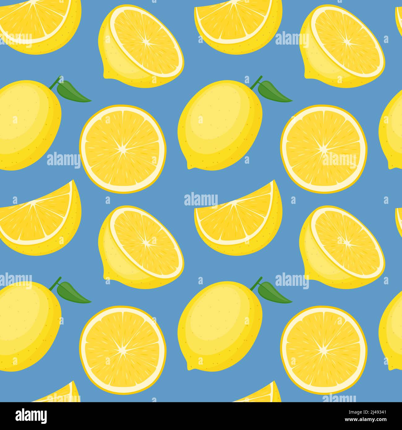 Bright seamless pattern with lemon, vector illustration Stock Vector ...