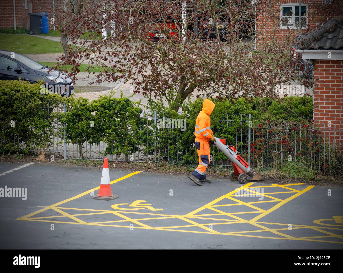 Car park line marking Stock Photo - Alamy