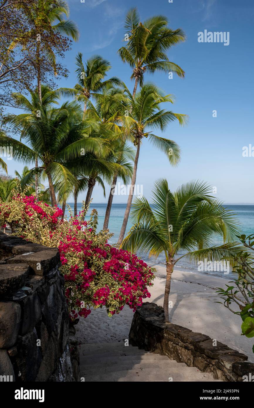 Summer evening by the sea shore, Las Perlas archipelago, Panama ...
