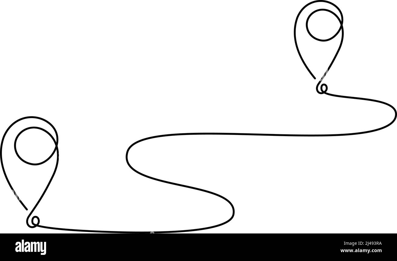 Road Map Direction Line Drawing Stock Vector Images - Alamy