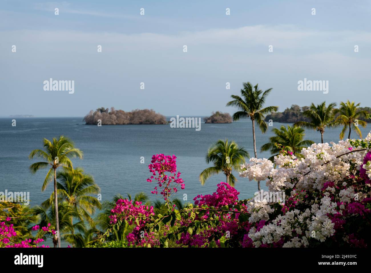 Summer evening by the sea shore, Las Perlas archipelago, Panama ...
