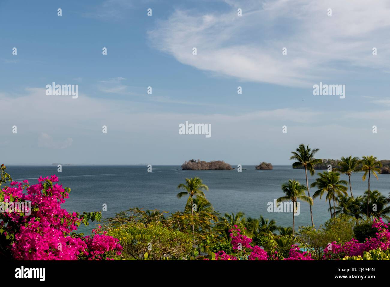 Summer evening by the sea shore, Las Perlas archipelago, Panama ...