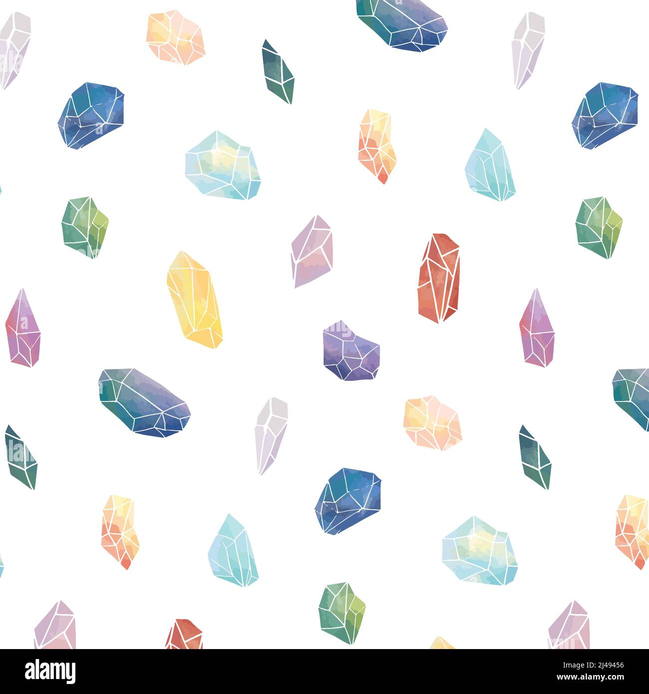 Vector illustration of watercolor crystal pattern on white background ...