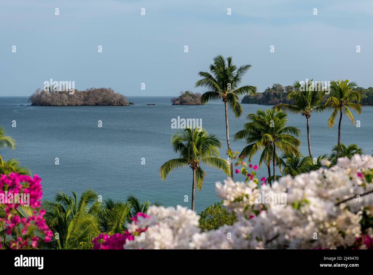 Summer evening by the sea shore, Las Perlas archipelago, Panama ...