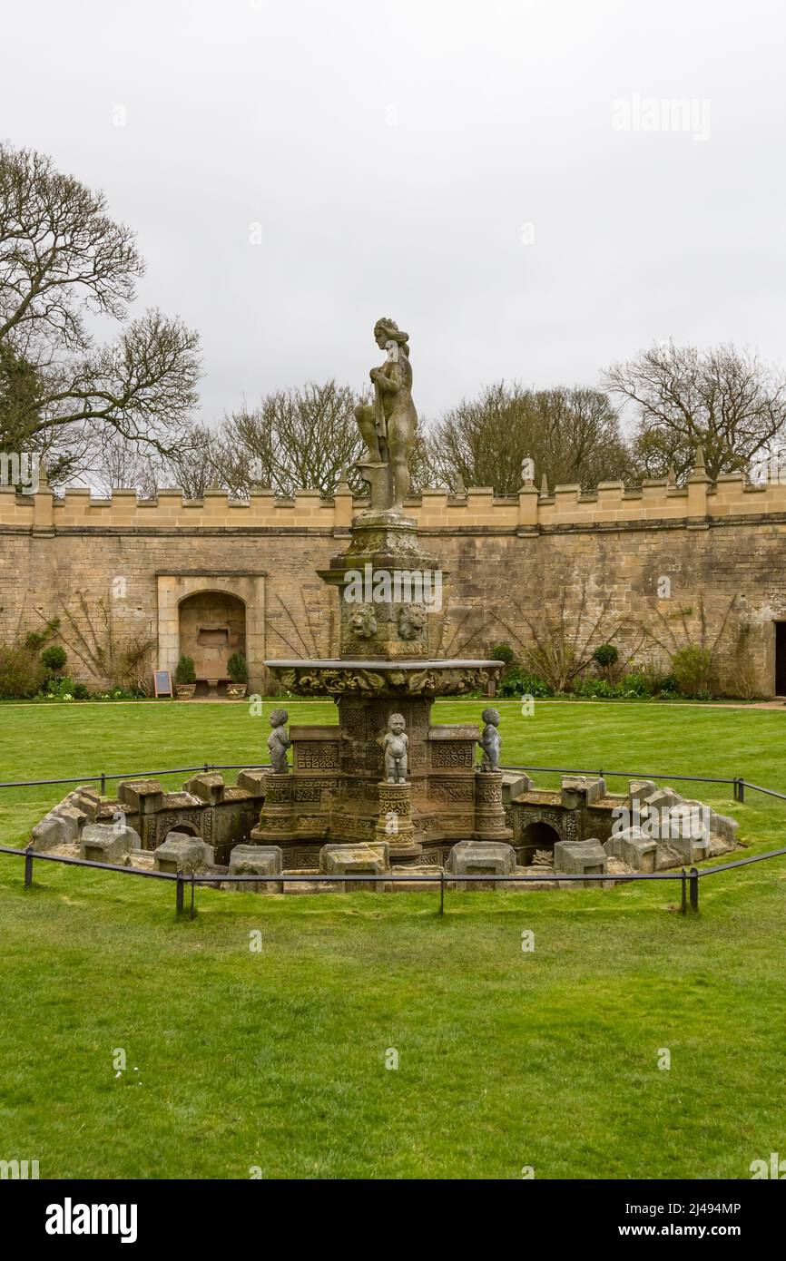 Fountain Garden, Bolsover Castle Stock Photo - Alamy