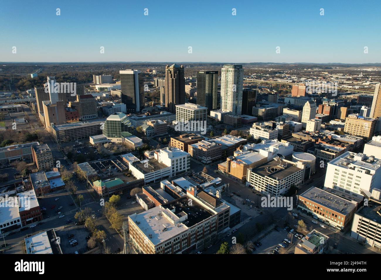 An aerial of the downtown Birmingham, Alabama skyline, Thursday, Mar ...