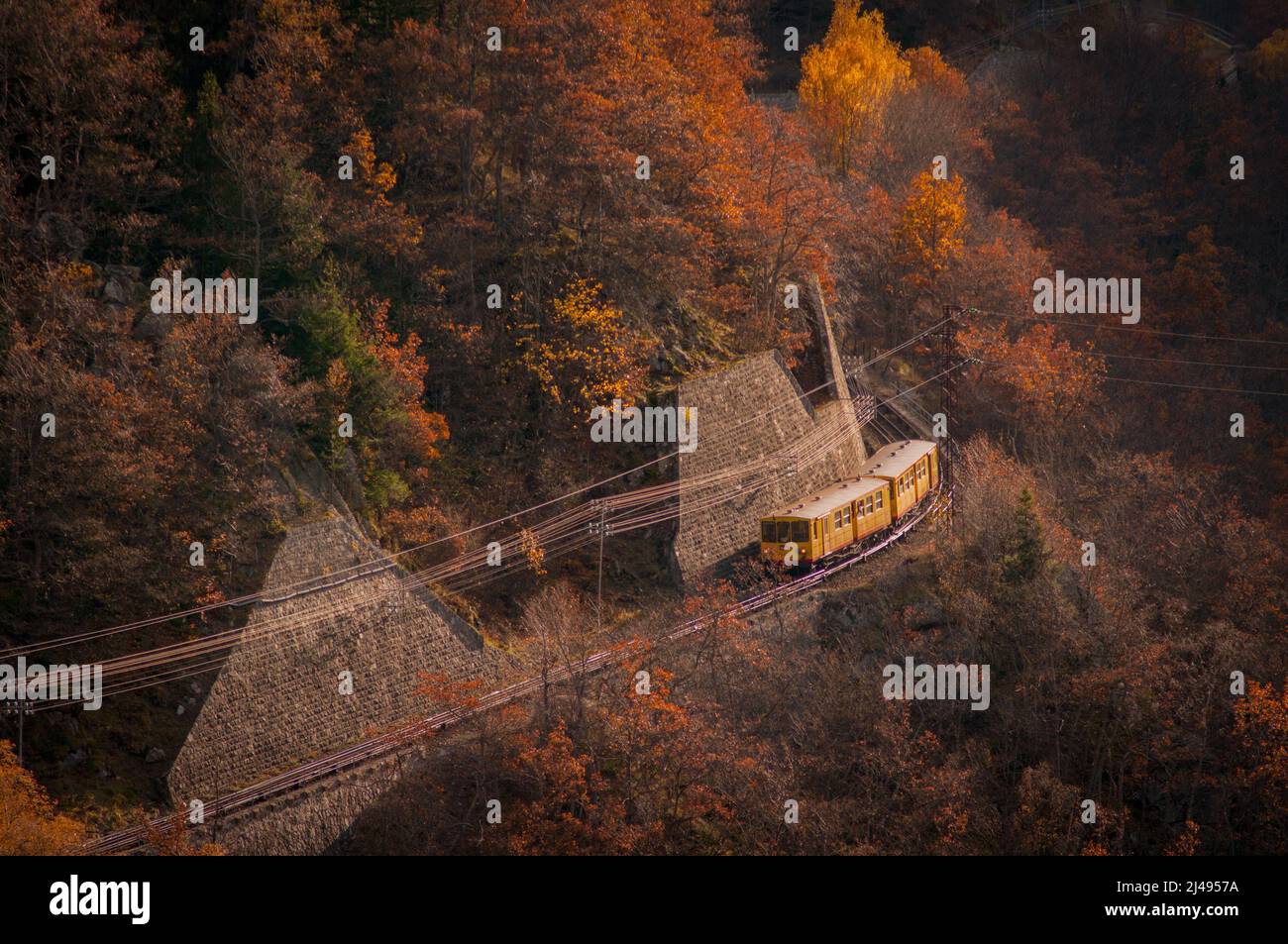 Yellow train pyrenees old hi-res stock photography and images - Alamy