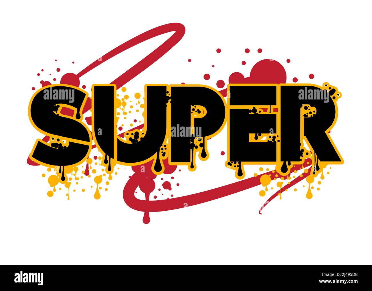 Super, colored Graffiti tag. Abstract modern street art decoration ...