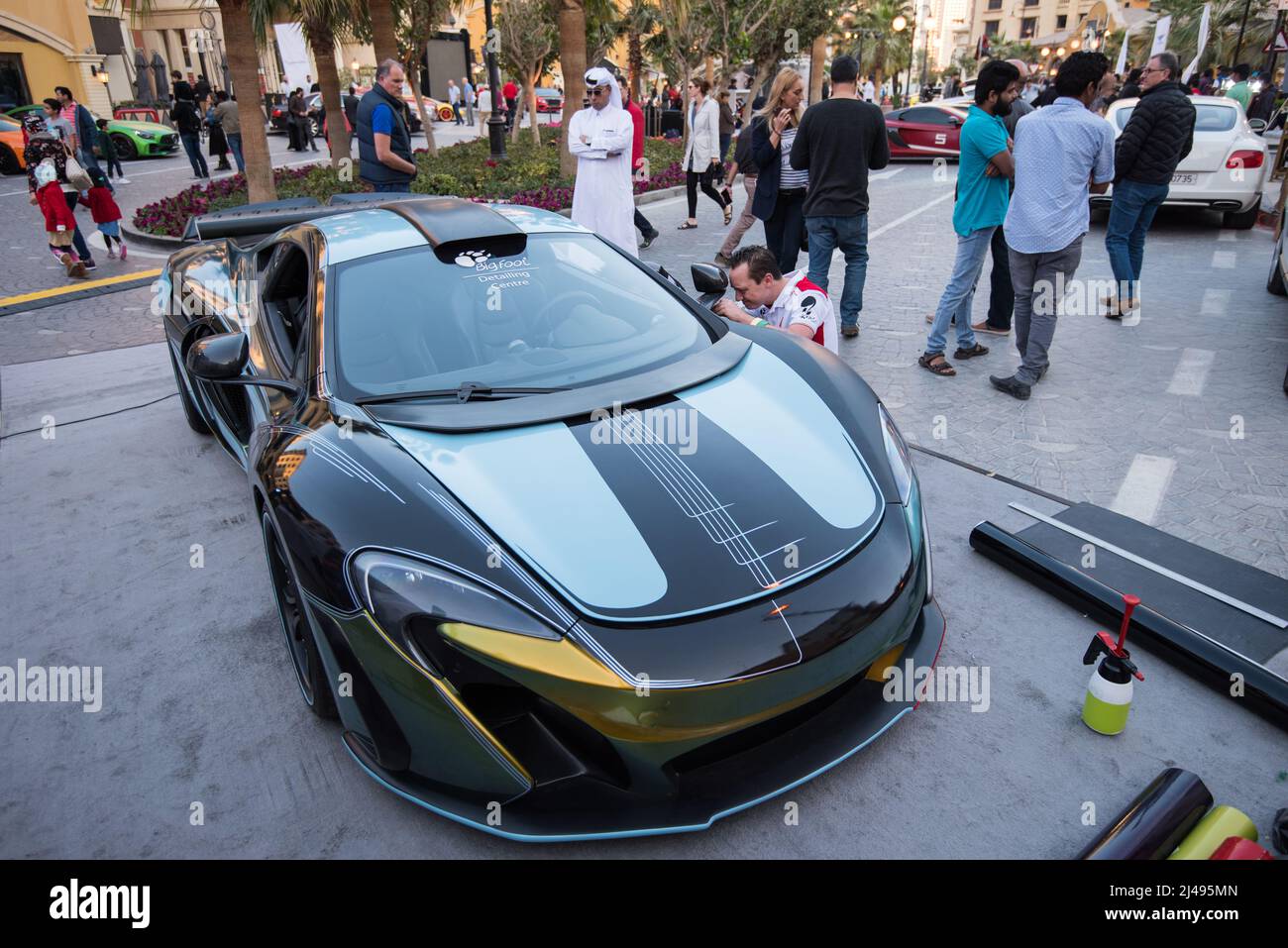 Doha ,Qatar-April 22,2022:: Exhibition of luxury supercars organized by ...