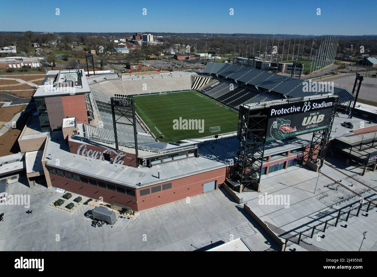 An aerial view of Protective Stadium, Sunday, Mar. 13, 2022, in ...