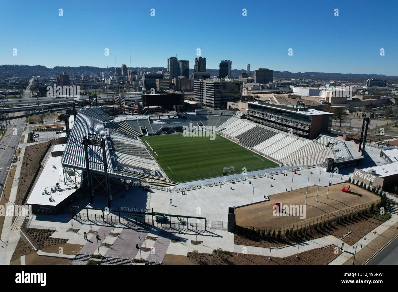 An aerial view of Protective Stadium, Sunday, Mar. 13, 2022, in ...